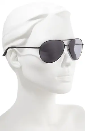 Nike Chance 61mm Aviator Sunglasses - Satin Black/dark Grey