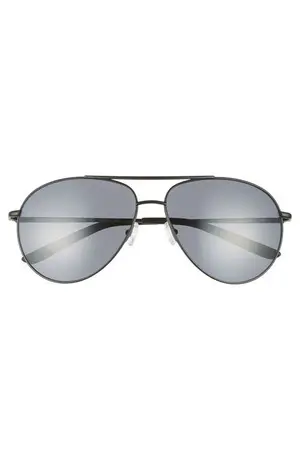 Nike Chance 61mm Aviator Sunglasses - Satin Black/dark Grey