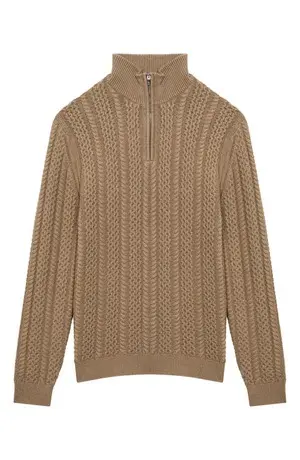 REISS Bantham Cabled Henley Sweater