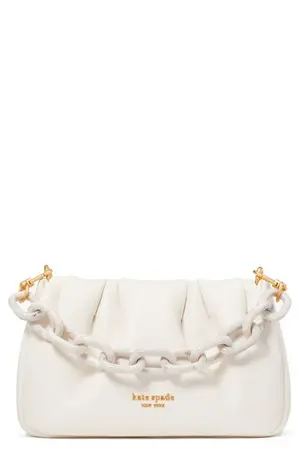 Kate Spade New York Smooth Leather Crossbody With Chain Handle - Cream