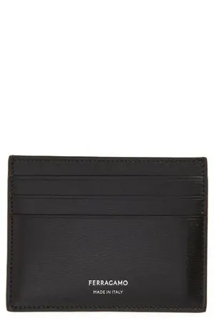 FERRAGAMO Classic Leather Card Case - Nero