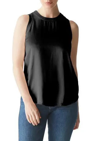 Michael Stars Shay Satin Tank Top Black