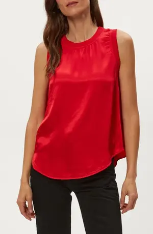 Michael Stars Shay Satin Tank Top - Poppy