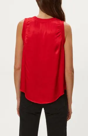 Michael Stars Shay Satin Tank Top - Poppy