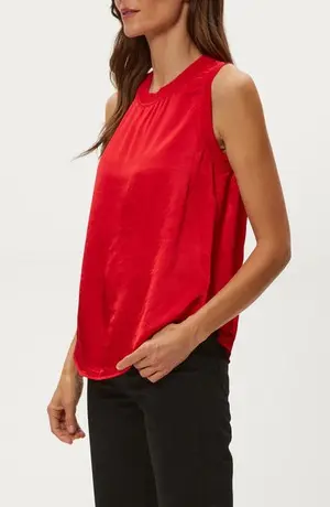 Michael Stars Shay Satin Tank Top - Poppy