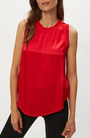 Michael Stars Shay Satin Tank Top - Poppy
