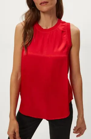 Michael Stars Shay Satin Tank Top - Poppy