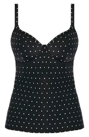 Freya Jewel Cove Underwire Tankini Top - Black