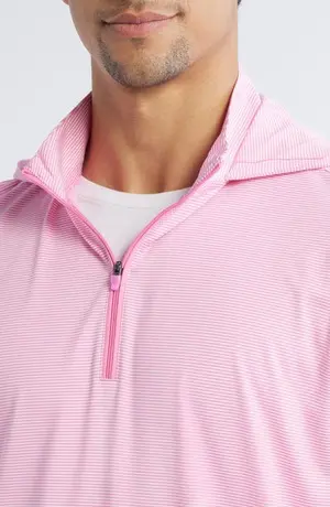 Johnnie-o Hybrid Performance Quarter Zip Hoodie - Cabo