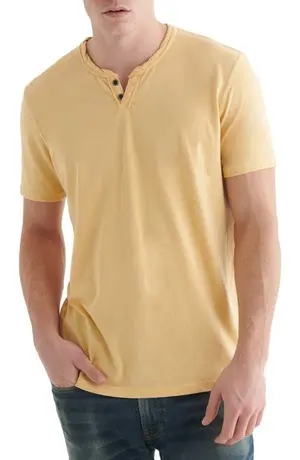 Lucky Brand Button Notch Neck T-shirt - Jojoba