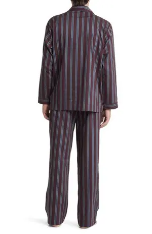 Nordstrom Plaid Poplin Pajamas - Burgundy Fudge Chandler Stripe
