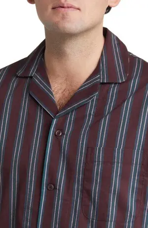 Nordstrom Plaid Poplin Pajamas - Burgundy Fudge Chandler Stripe