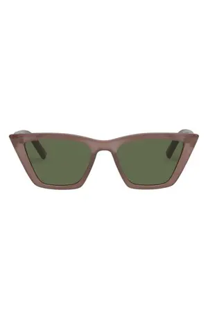 Le Specs Velodrome 54mm Cat Eye Sunglasses Parchment / Moss Mono