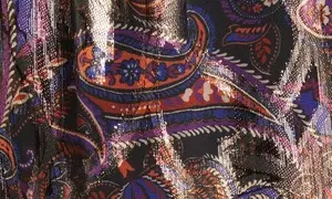 Vince Camuto Metallic Long Sleeve Chiffon Dress