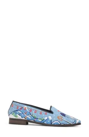 BYPAIGE Après Ski Needlepoint Loafer - Blue