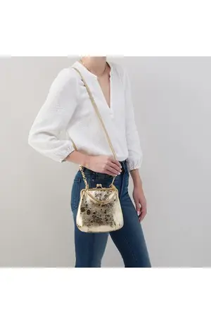 Hobo Alba Leather Frame Crossbody Bag - Gilded Marble