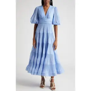 Zimmermann Pleated Tiered Midi Dress