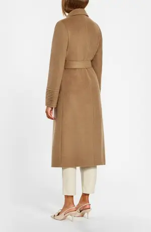 Sentaler Belted Alpaca Blend Wrap Coat - Dark Camel