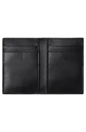 Burberry Bateman Check Embossed Leather Bifold Wallet