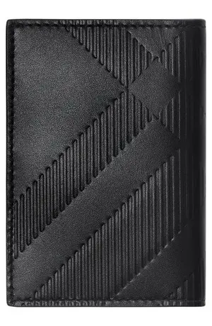 Burberry Bateman Check Embossed Leather Bifold Wallet