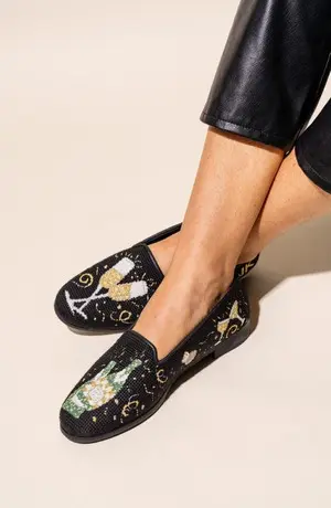 BYPAIGE Needlepoint Flat - Black