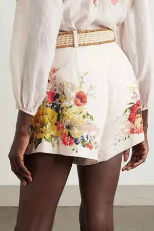Zimmermann Net Sustain Alight Floral-print Linen Shorts