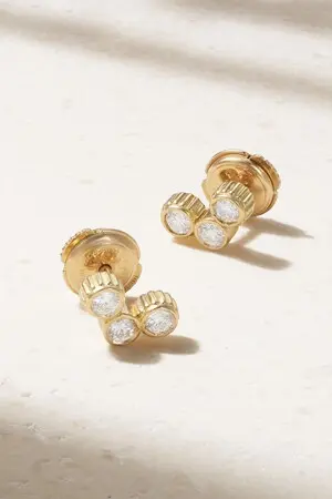 VILTIER Bouton Clique 18-karat Diamond Earrings - Gold