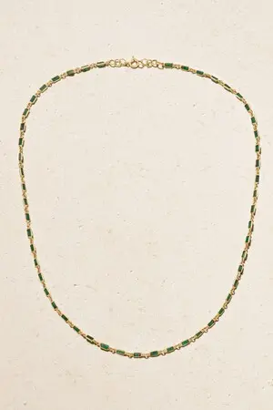 Jia Jia 14-karat Gold Emerald Chain Necklace - Green