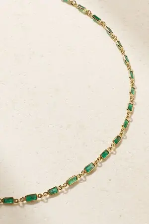 Jia Jia 14-karat Gold Emerald Chain Necklace