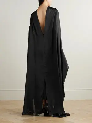 ABADIA Crinkled-voile Maxi Dress
