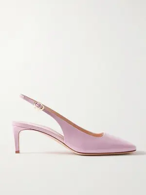GIANVITO ROSSI Nuit 55 Glossed-leather Slingback Pumps - Pink