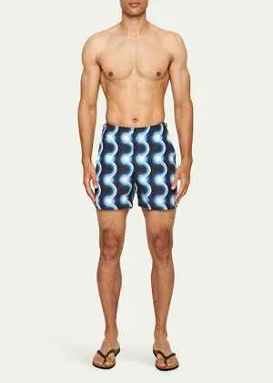 Orlebar Brown Bulldog Wave Print Swim Shorts - Midnight Navy