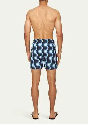 Orlebar Brown Bulldog Wave Print Swim Shorts - Midnight Navy