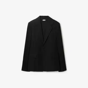 Burberry Wool Blend Tailored Jacket Black
