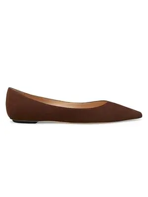 STUART WEITZMAN Women's Emilia Suede Flats - Black  - Walnut