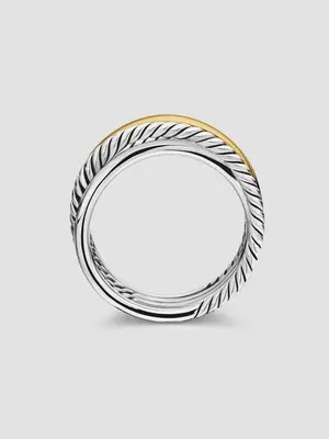 David Yurman Crossover Band Ring With 18k Yellow Gold