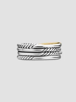 David Yurman Crossover Band Ring With 18k Yellow Gold
