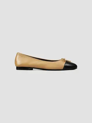 Tory Burch Cap Toe Ballet Flats - Tan