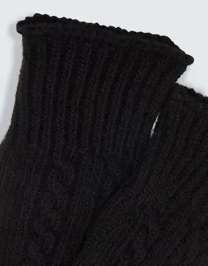 8 BY YOOX Recycled Wool Cable Knit Gloves
