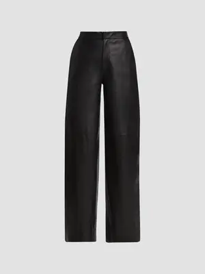 L'Agence Livvy Leather Straight-leg Pants - Black