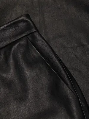 L'Agence Livvy Leather Straight-leg Pants - Black