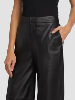 L'Agence Livvy Leather Straight-leg Pants - Black