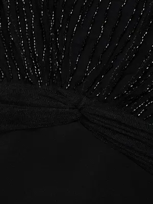 Rene Ruiz Collection Beaded Illusion Fit & Flare Gown
