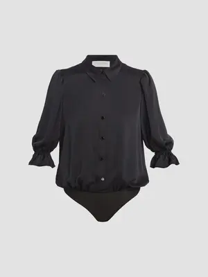 Ramy Brook Dina Button-front Bodysuit - Black