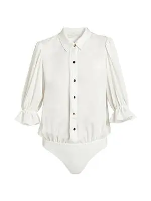 Ramy Brook Dina Button-front Bodysuit Ivory