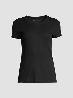 Majestic Filatures Cotton-blend Crewneck Short-sleeve T-shirt - Noir