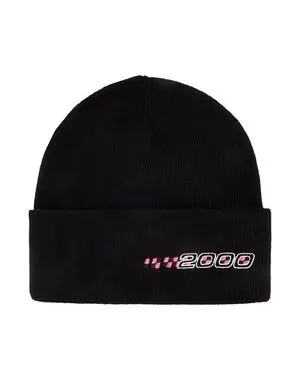 8 BY YOOX Recycled Wool Beanie Hat With Embroidery - Black
