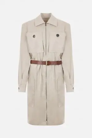 Saint Laurent Saint Laurent Saharienne Dress - Mastic Clair