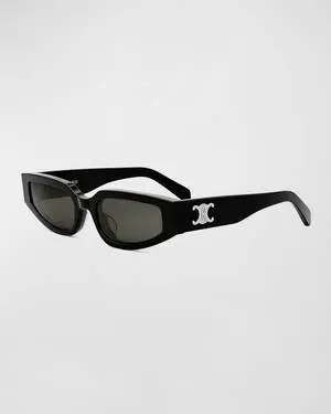Celine Triomphe Sleek Acetate Cat-eye Sunglasses Sblk/smk