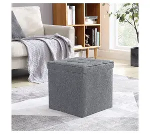 ORNAVO HOME Square Storage Ottoman With Table T Ray Lid